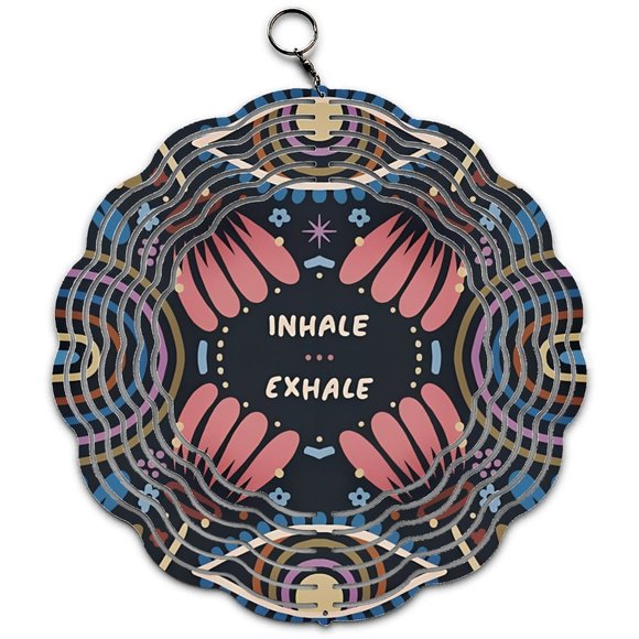 Design | Inhale Exhale Floral Design Wind Spinner With Swivel Hook ...